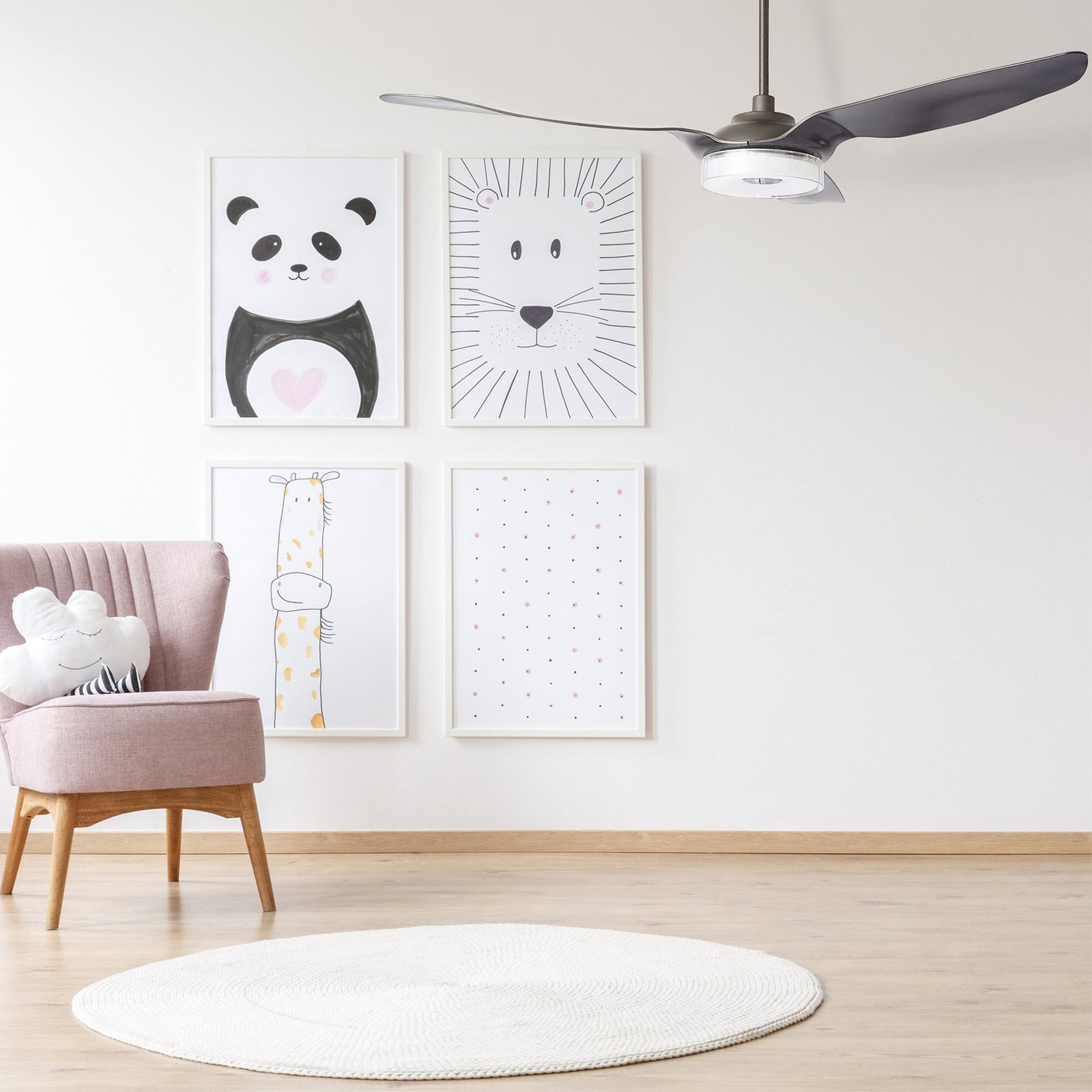 FLETCHER 56 inch 3-Blade Smart Ceiling Fan with LED Light Kit & Remote