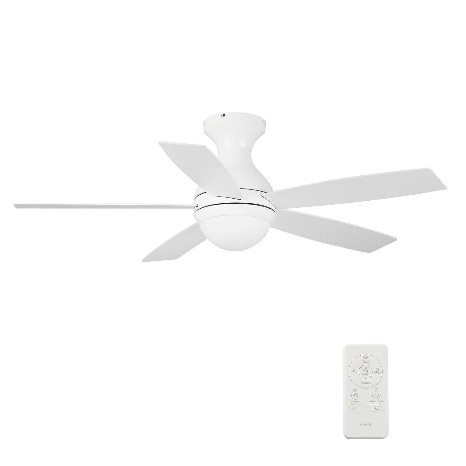 TWISTER 52 inch 5-Blade Flush Mount Smart Ceiling Fan with LED Light K